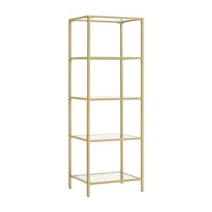 Bragg York 5-Tier Glass Display Table, Gold | GreenLeaf Home